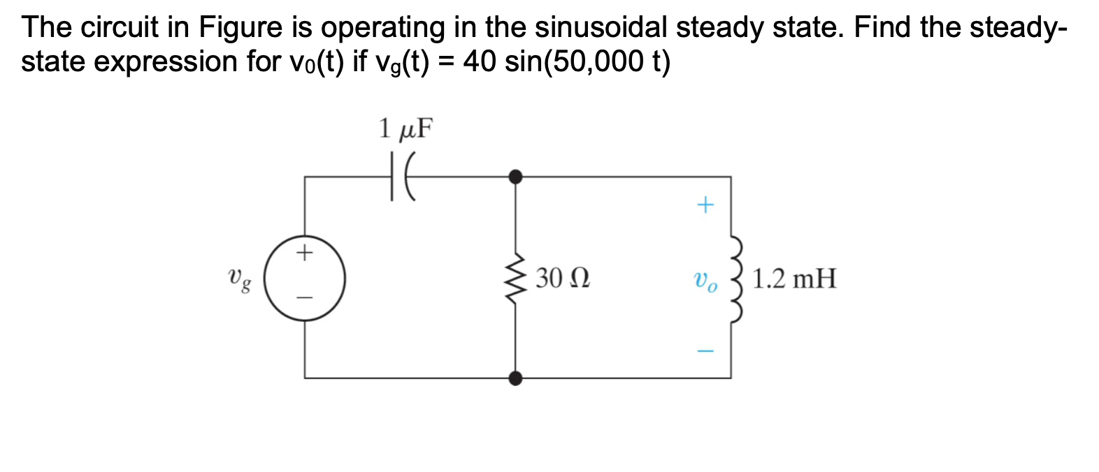 Solved The circuit in Figure is operating in the sinusoidal | Chegg.com