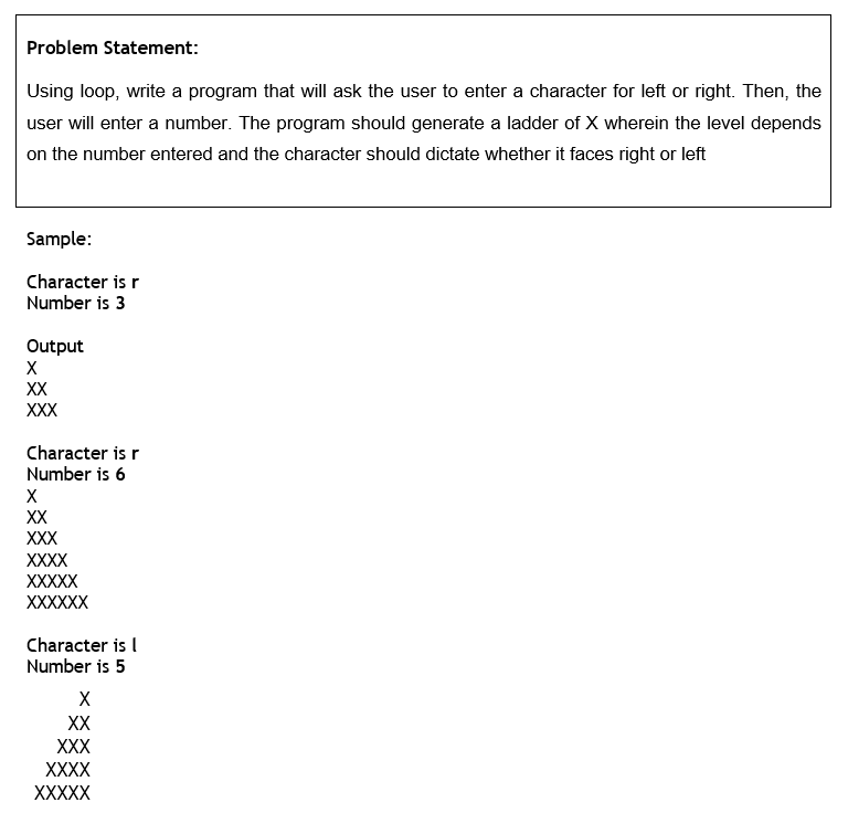 Solved Problem Statement: Using loop, write a program that | Chegg.com