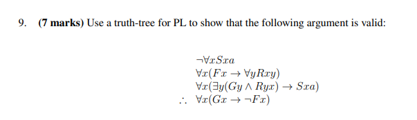 Solved Use a truth tree for PL to show that the following | Chegg.com