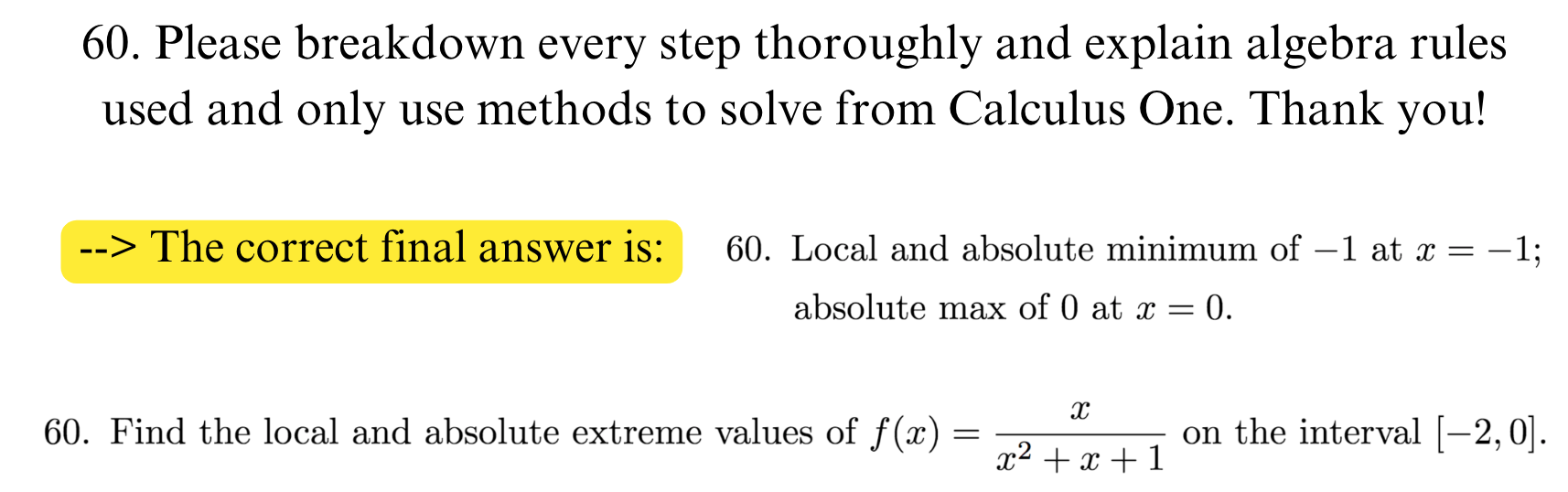 Solved 60. Please breakdown every step thoroughly and | Chegg.com
