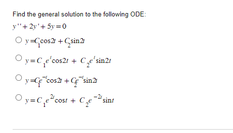 Solved Find the general solution to the following ODE: | Chegg.com