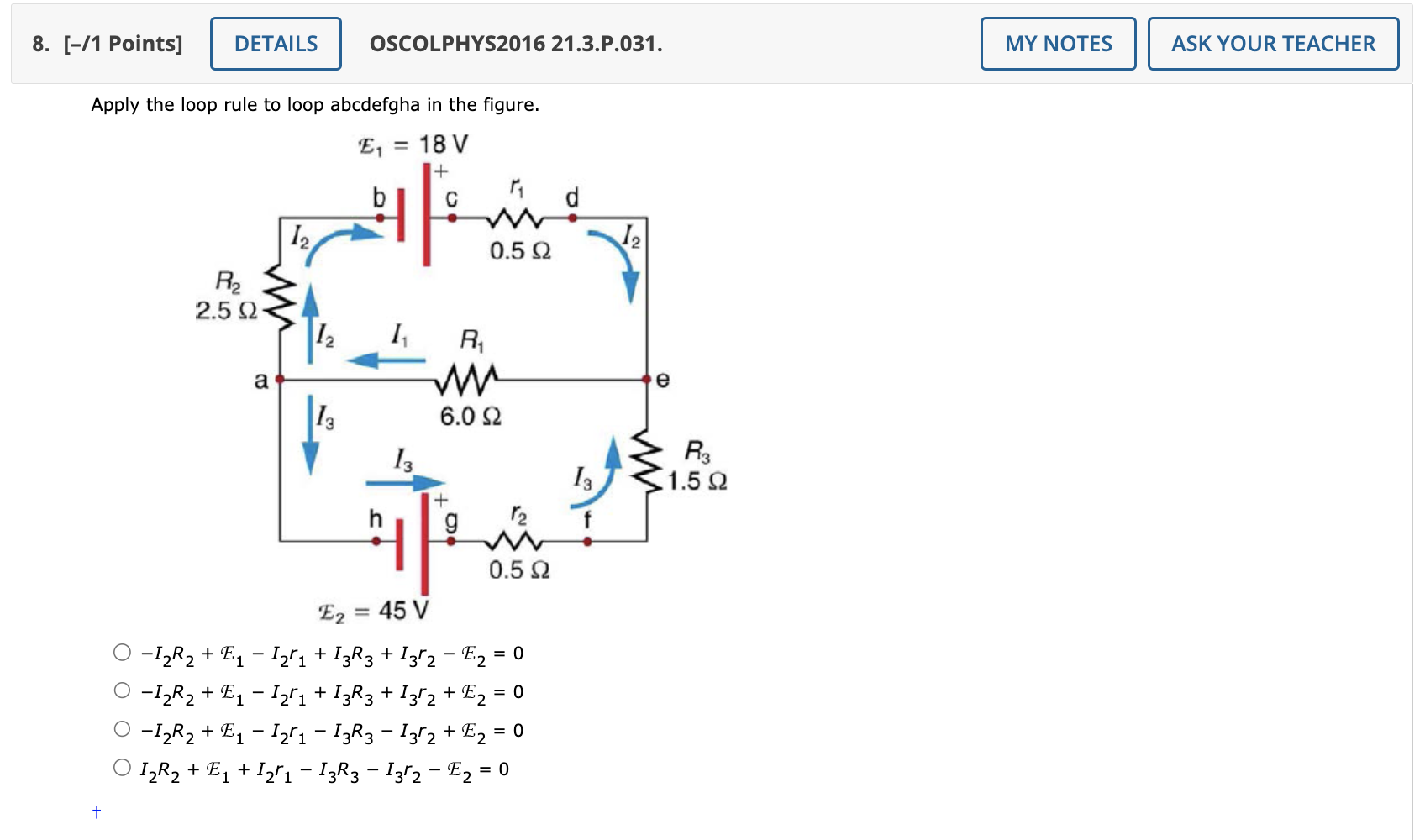 Solved Apply The Loop Rule To Loop Abcdefgha In The Figure