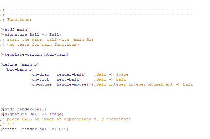 Solved ;; Bounce a single ball around the screen. ; ; | Chegg.com