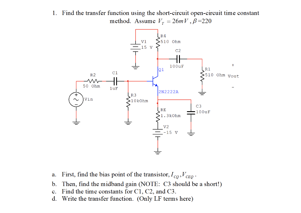 Solved 1. Find the transfer function using the short-circuit | Chegg.com