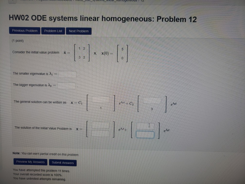 Solved TON043002W02_U_Systems Hical TITUYerevus 12 HWO2 ODE | Chegg.com