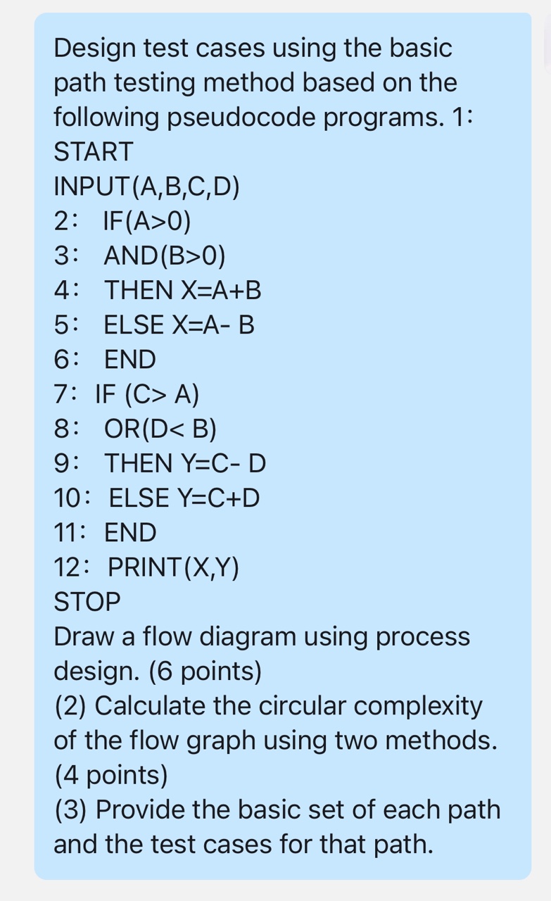 Solved Design Test Cases Using The Basic Path Testing Method