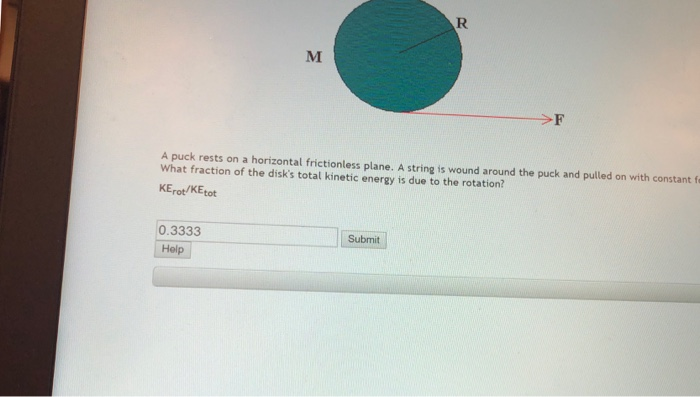 Solved A puck rests on a horizontal frictionless plane. A | Chegg.com