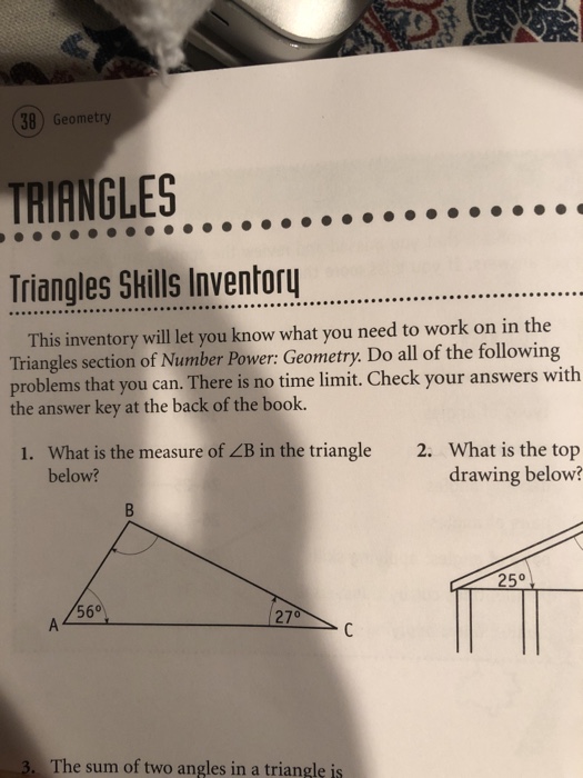 Solved 38) Geometry TRIANGLES Triangles SHills Inventory | Chegg.com