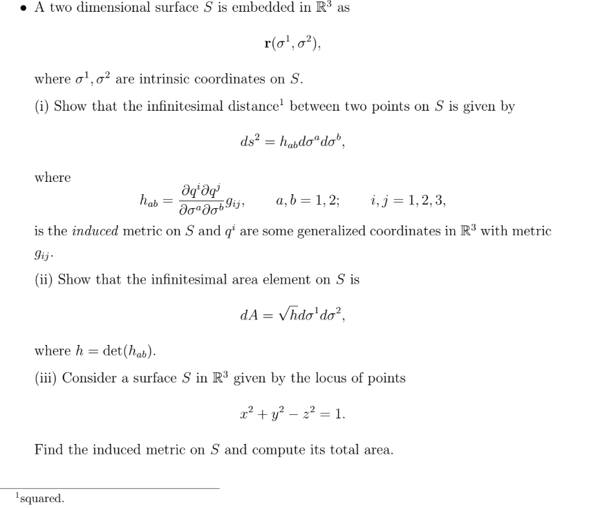 Solved A two dimensional surface S is ﻿embedded | Chegg.com