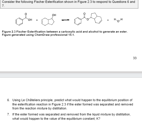 Solved Consider the following Fischer Esterification shown | Chegg.com