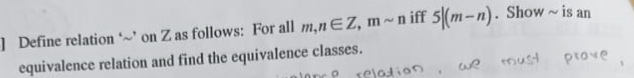 Solved Define relation ' ∼ ' ﻿on Z ﻿as follows: For all | Chegg.com