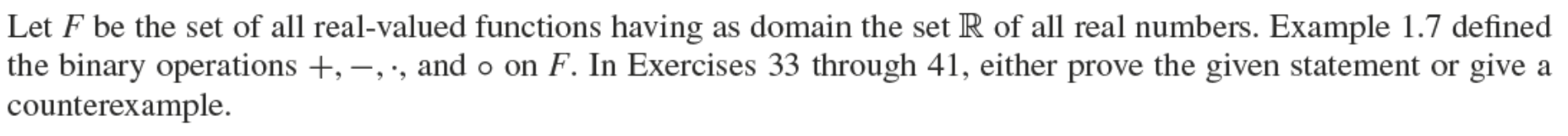 Solved Let F be the set of all real-valued functions having | Chegg.com