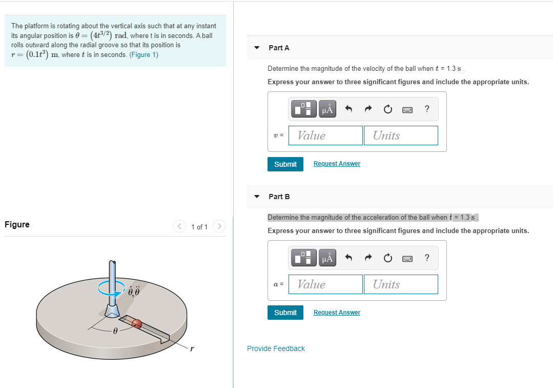 Solved The platform is rotating about the vertical axis such | Chegg.com