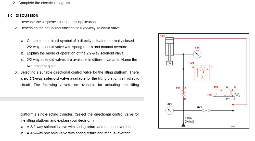 Solved 2. Complete the electrical diagram 8.0 DISCUSSION 1. | Chegg.com