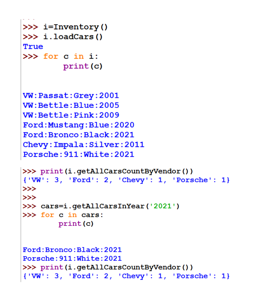 Problem 2 (40 points): Implement the Inventory class | Chegg.com