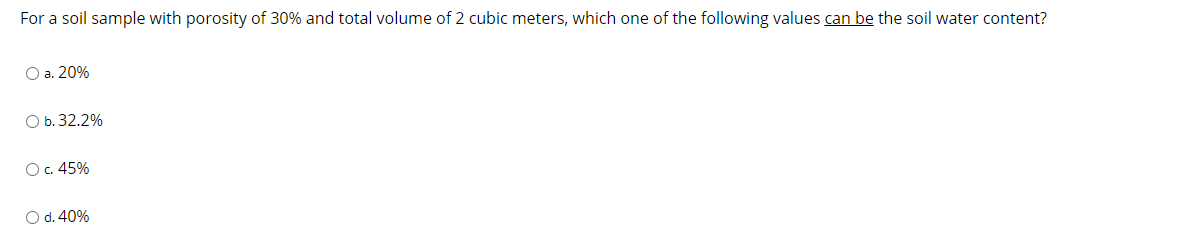 Solved For a soil sample with porosity of 30% and total | Chegg.com