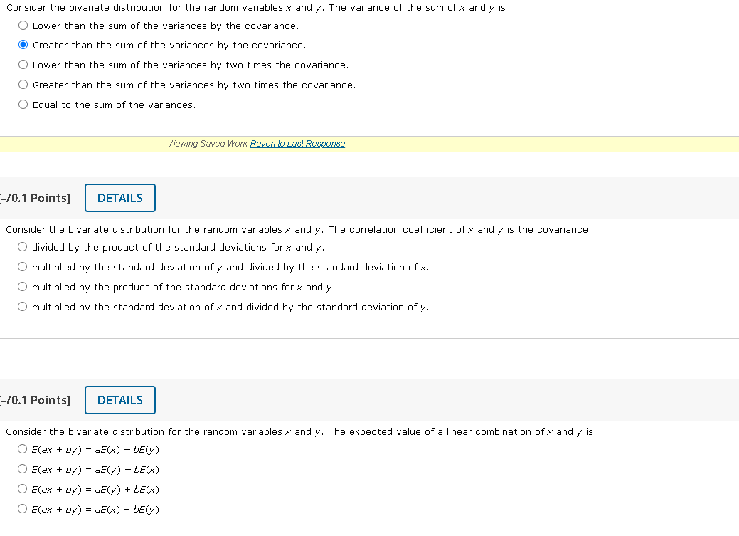 Solved Consider The Bivariate Distribution For The Random 