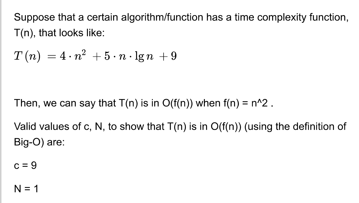 Solved Suppose that a certain algorithm/function has a time | Chegg.com