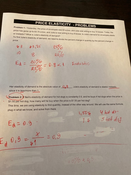 Solved PRICE ELASTICITY - PROBLEMS Problem 1: Yesterday, the | Chegg.com