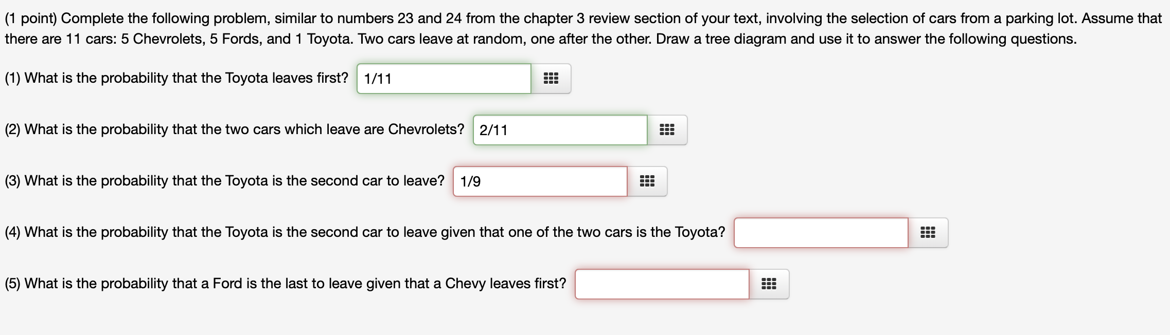 Solved (1 point) Complete the following problem, similar to | Chegg.com