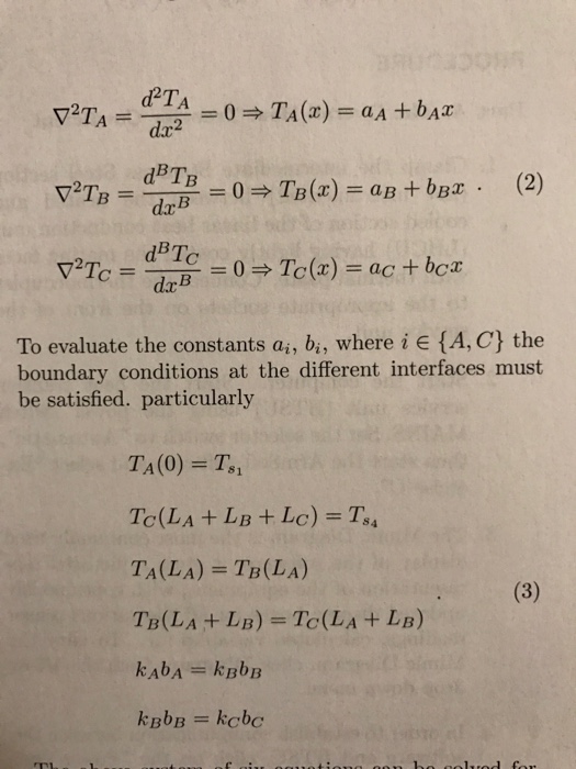 Solved 3. Solve the system of equations eq.2 for Ta(x), | Chegg.com