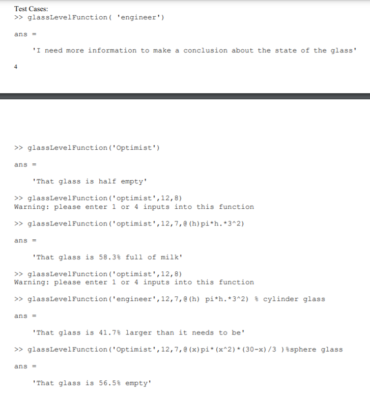Solved Problem 2 Function Inputs And Branching Write A Chegg