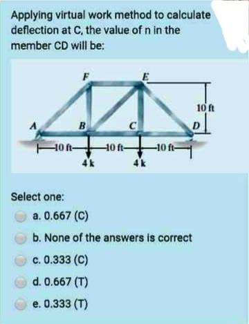 Solved Applying virtual work method to calculate deflection | Chegg.com