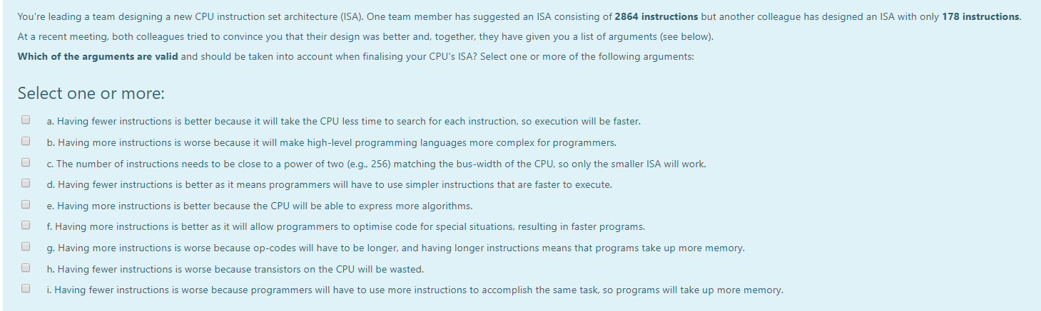 Solved You're leading a team designing a new CPU instruction | Chegg.com