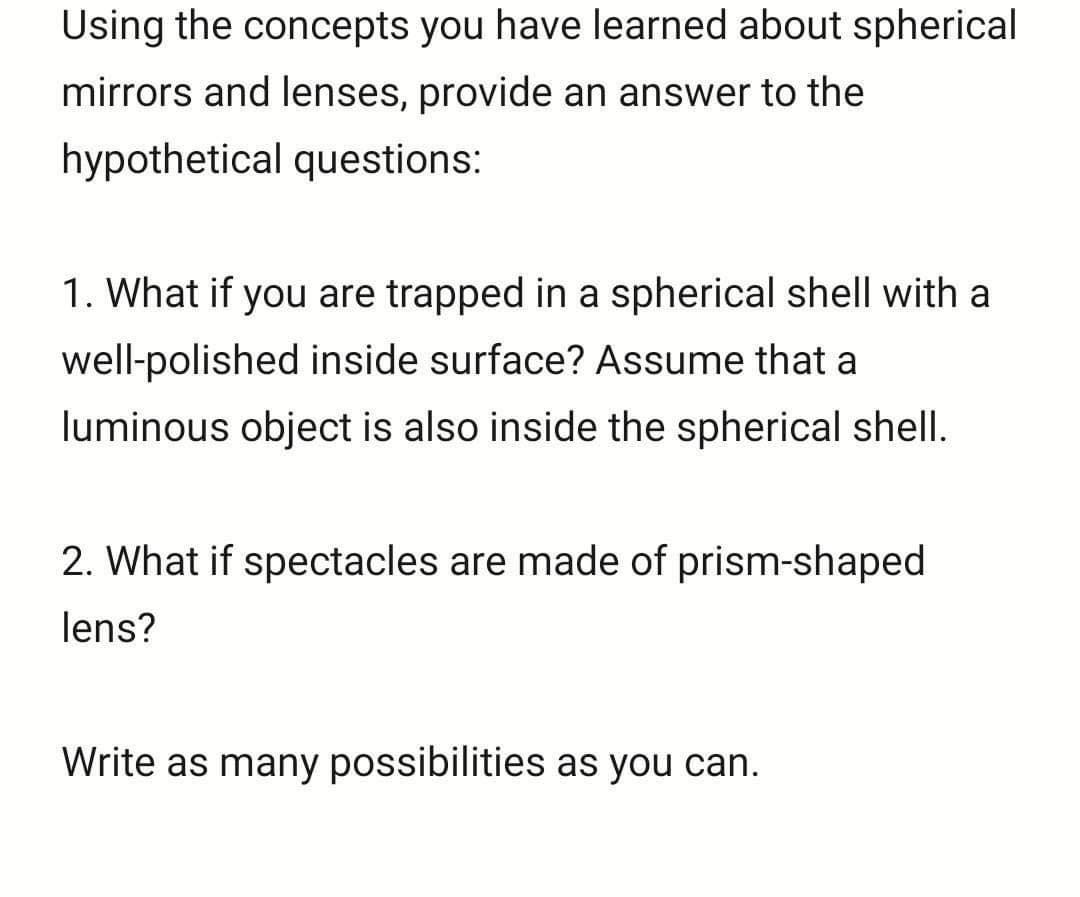 Solved Using the concepts you have learned about spherical | Chegg.com