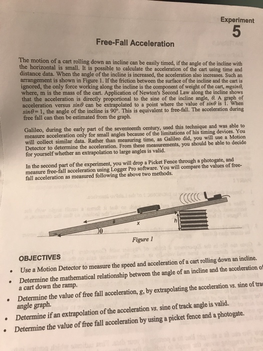 Solved Experiment Free-Fall Acceleration The motion of a | Chegg.com