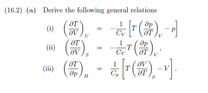 Solved (16.2) (a) ﻿Derive the following general | Chegg.com