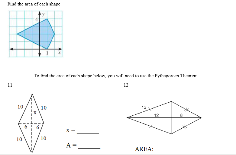 Solved Find the area of each shape To find the area of each | Chegg.com