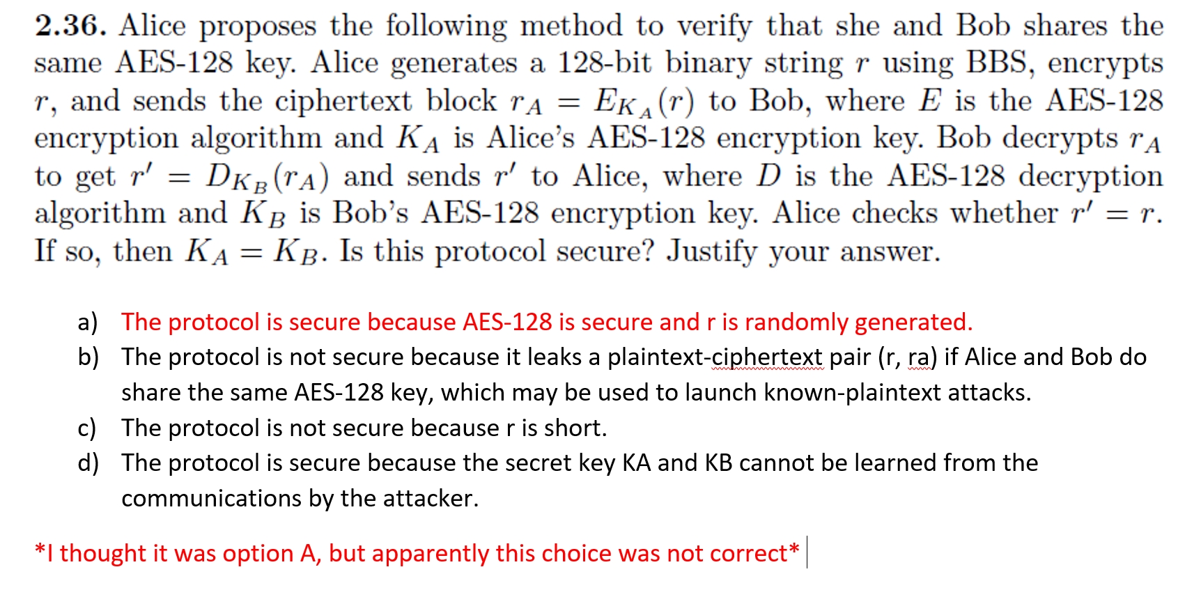Solved 2.36. Alice proposes the following method to verify | Chegg.com