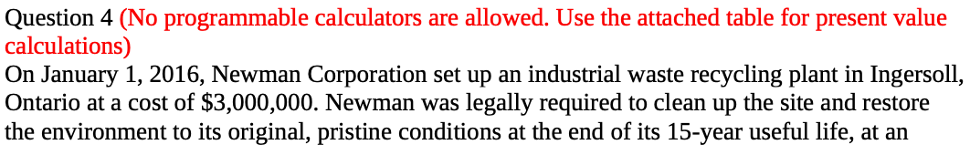 Solved Question 4 (No programmable calculators are allowed. | Chegg.com