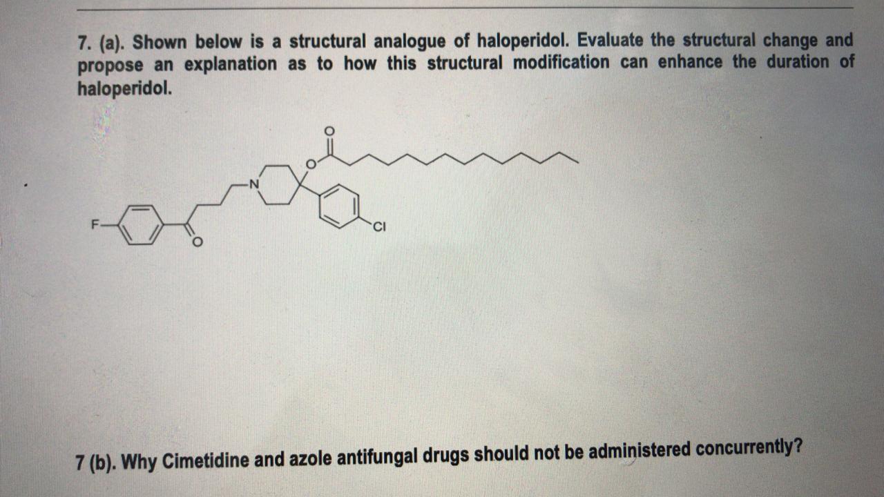 Solved 7. (a). Shown below is a structural analogue of | Chegg.com