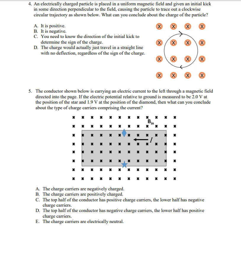Solved 4. An electrically charged particle is placed in a | Chegg.com