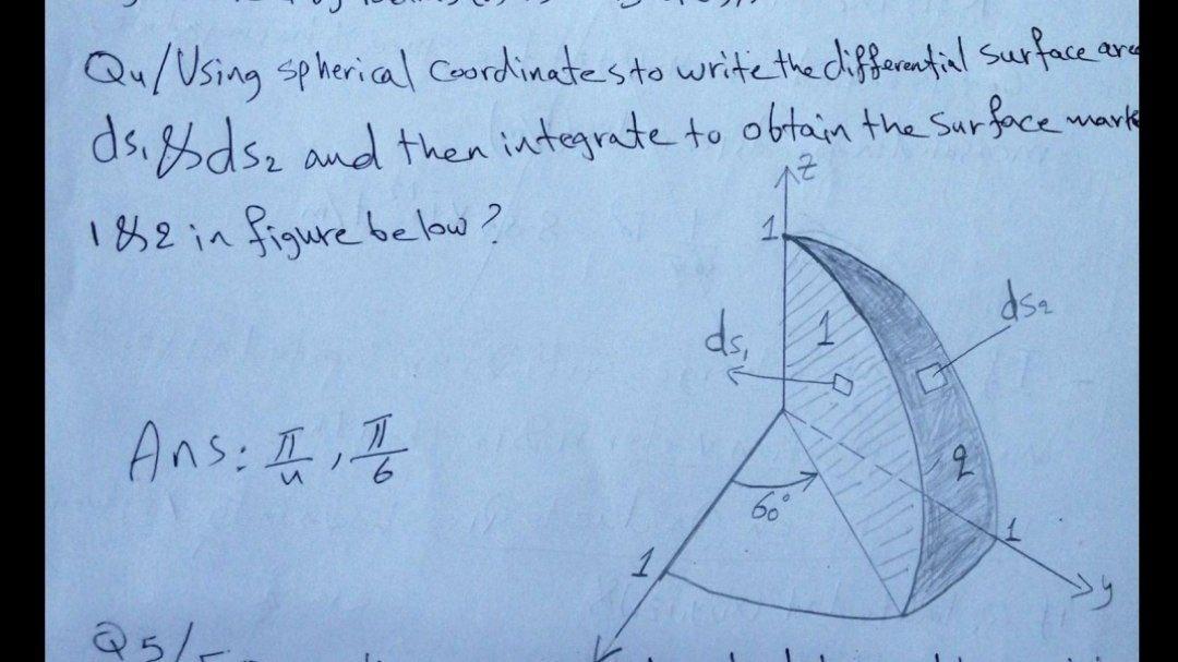 Solved are Qu/Using spherical coordinates to write the | Chegg.com