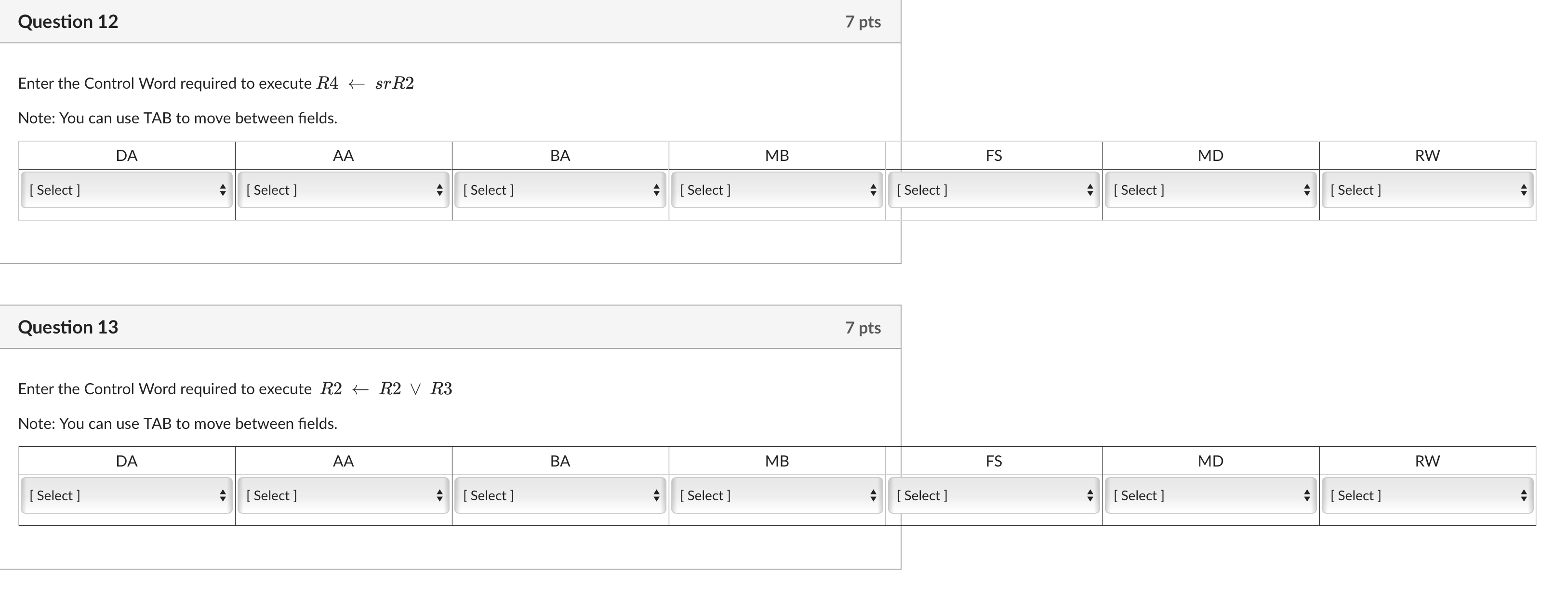 DA (000, 001, 010, 011, 100, 101, 110, 111) AA (000, | Chegg.com
