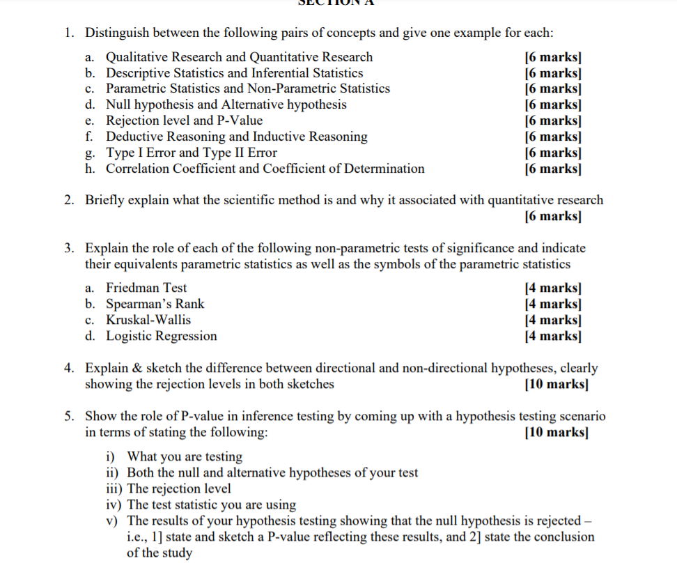 Solved 1. Distinguish between the following pairs of | Chegg.com