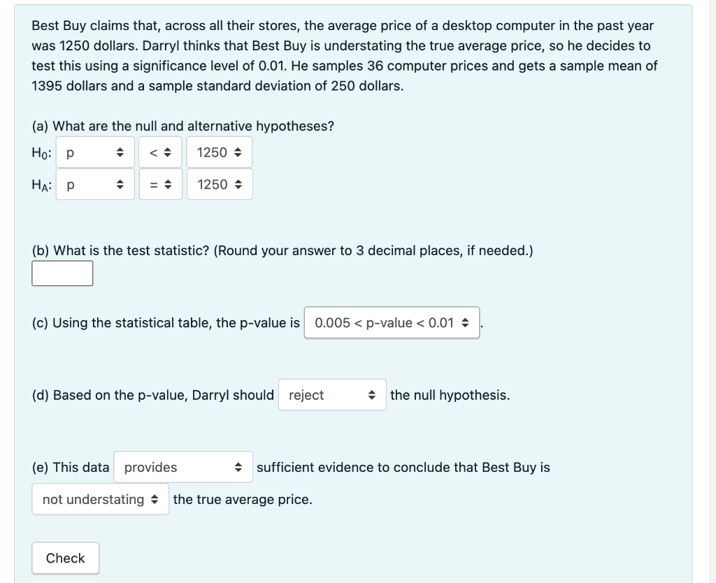 Solved Best Buy claims that, across all their stores, the | Chegg.com