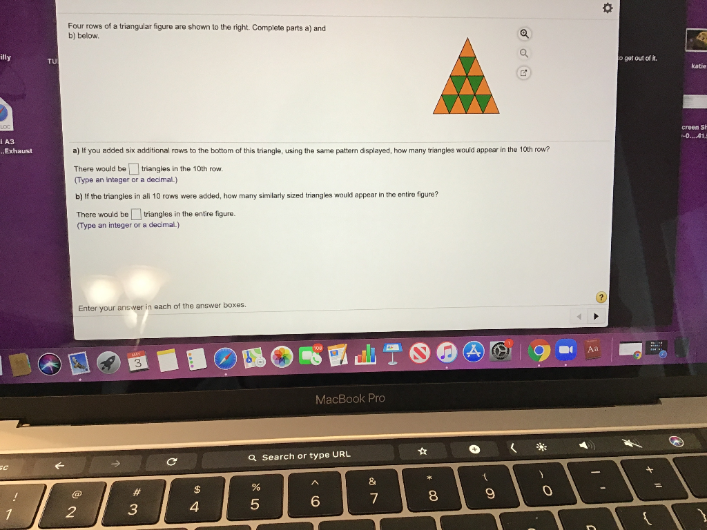 Solved Four rows of a triangular figure are shown to the | Chegg.com