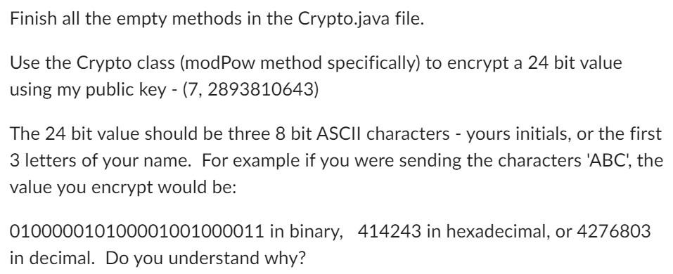 Solved public class Crypto { /* return Euler's totient | Chegg.com