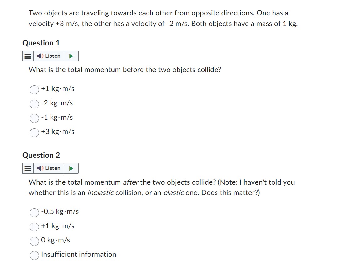 Two objects are traveling towards each other from | Chegg.com