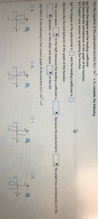 Solved Use the equation of the poly function f(x) = 2x^3 -x | Chegg.com