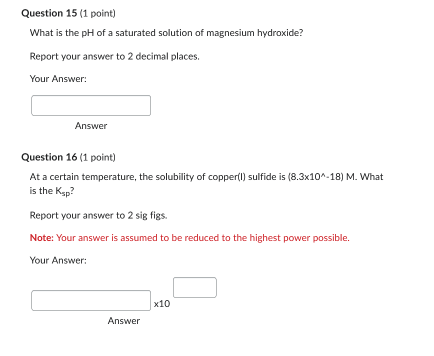 Solved What is the pH of a saturated solution of magnesium | Chegg.com