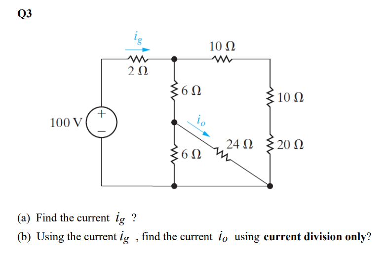 Solved (a) Find the current ig ? (b) Using the current ig, | Chegg.com