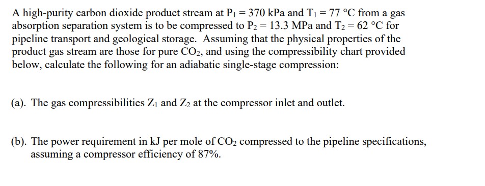 Solved A high-purity carbon dioxide product stream at | Chegg.com