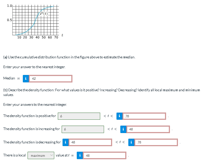 Solved (a) ﻿Use the cumulative distribution function in the | Chegg.com