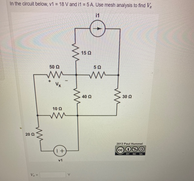 Solved In the circuit below, v1 = 18 V and i1 = 5 A. Use | Chegg.com