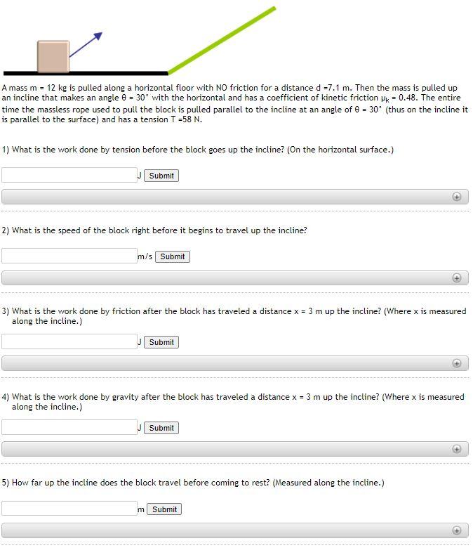 Solved A mass m = 12 kg is pulled along a horizontal floor | Chegg.com